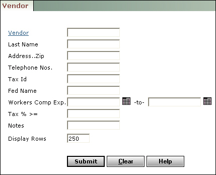 Editing and Reviewing Vendor Records